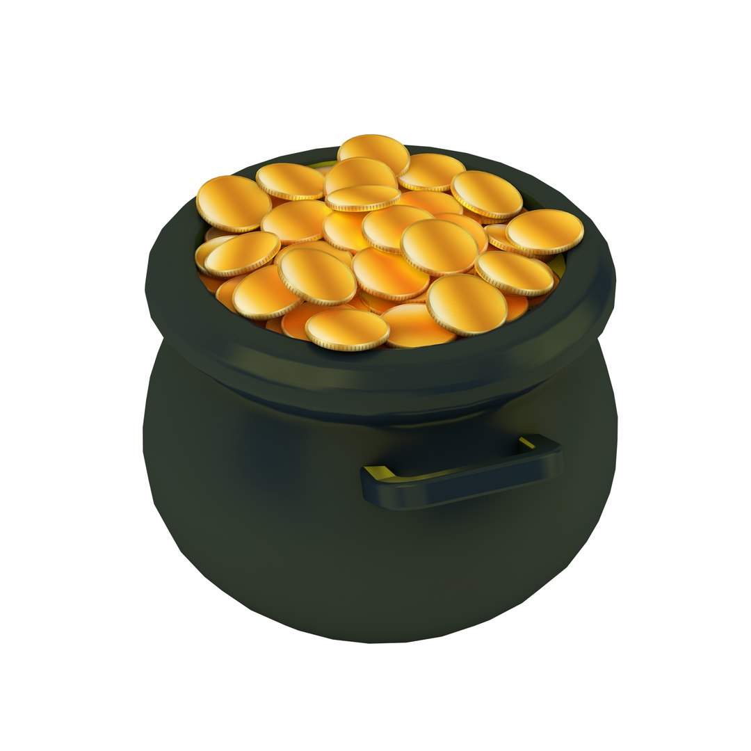 3D Cartoon Pot Gold - TurboSquid 1477774