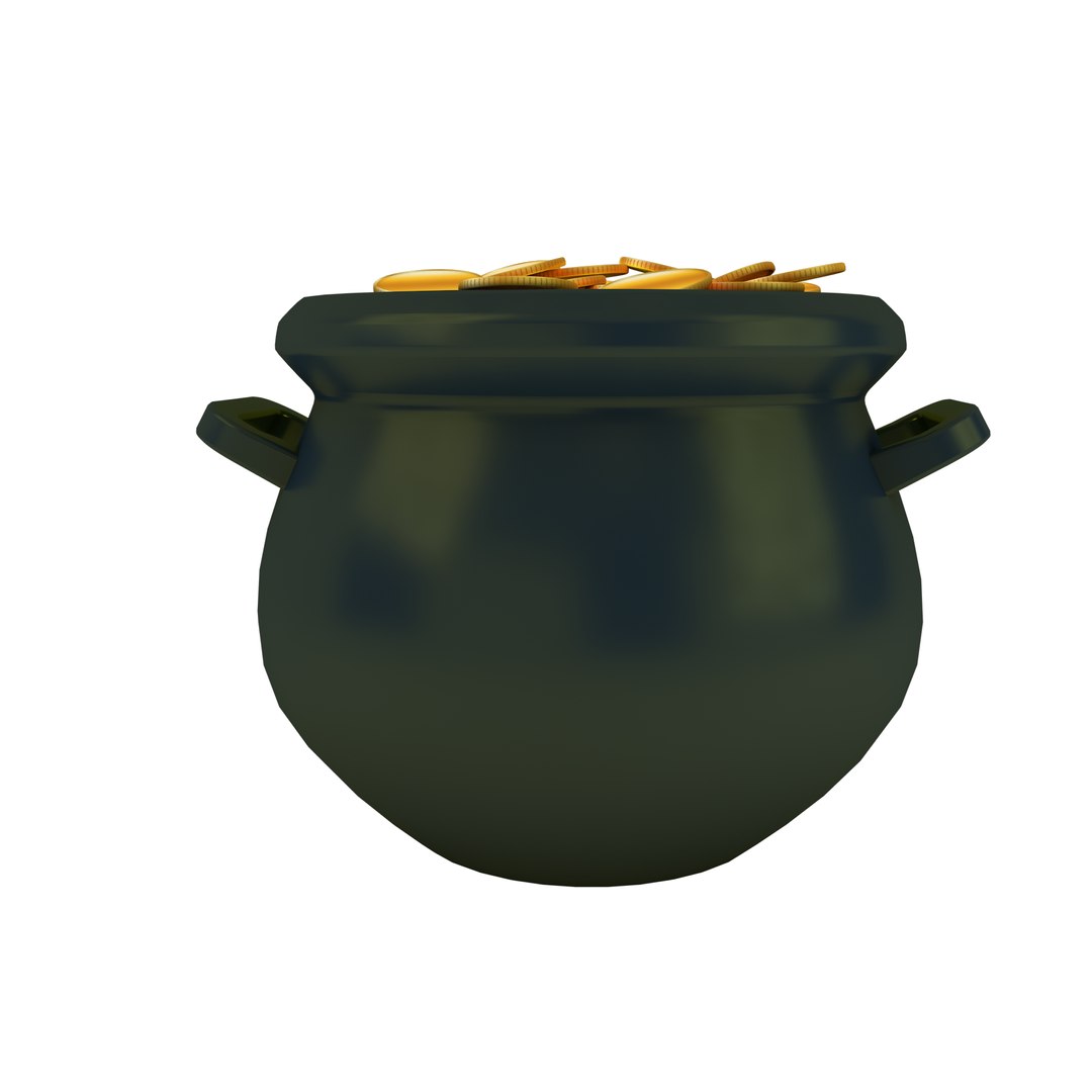 3D Cartoon Pot Gold - TurboSquid 1477774