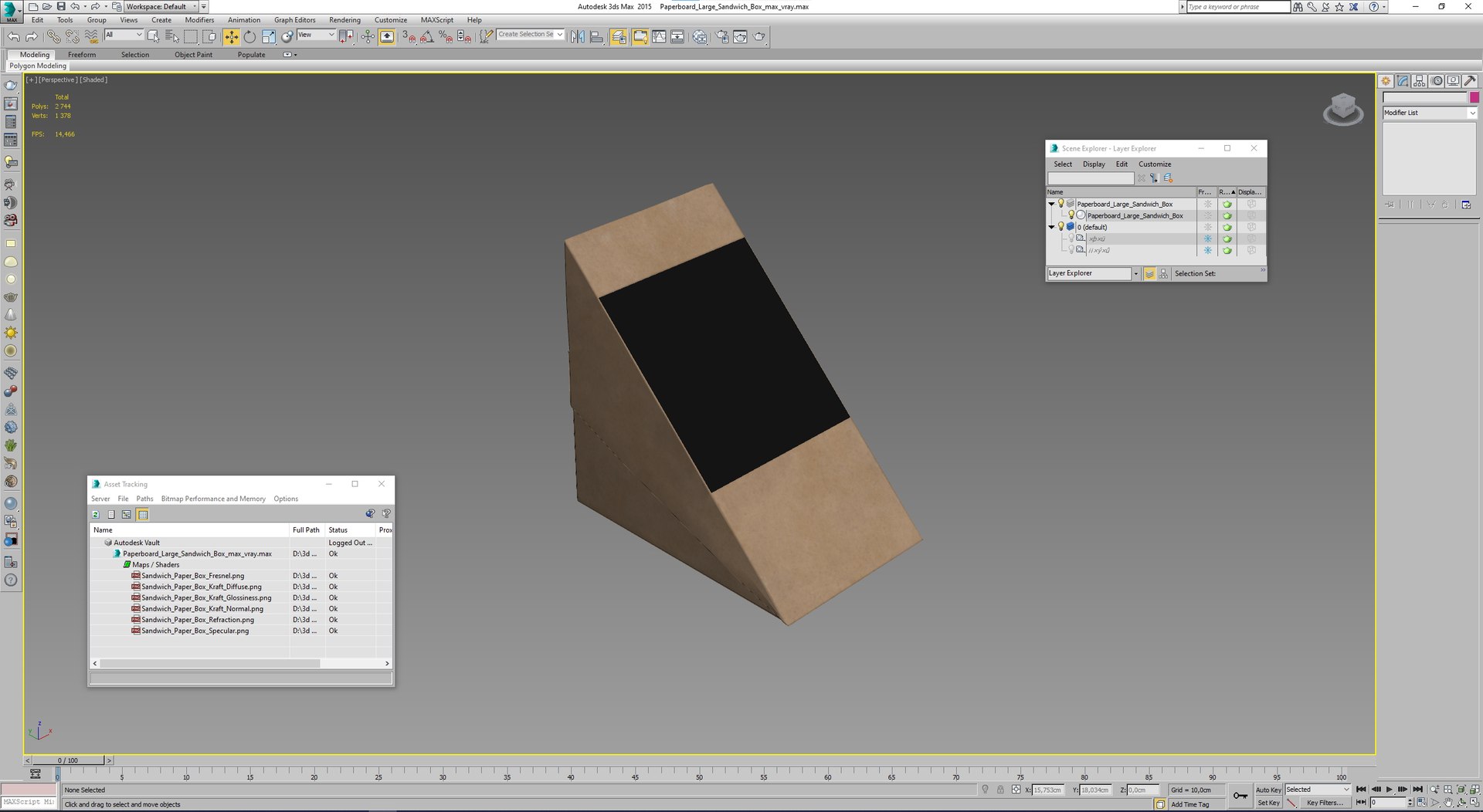 Paperboard Large Sandwich Box 3D - TurboSquid 2018618