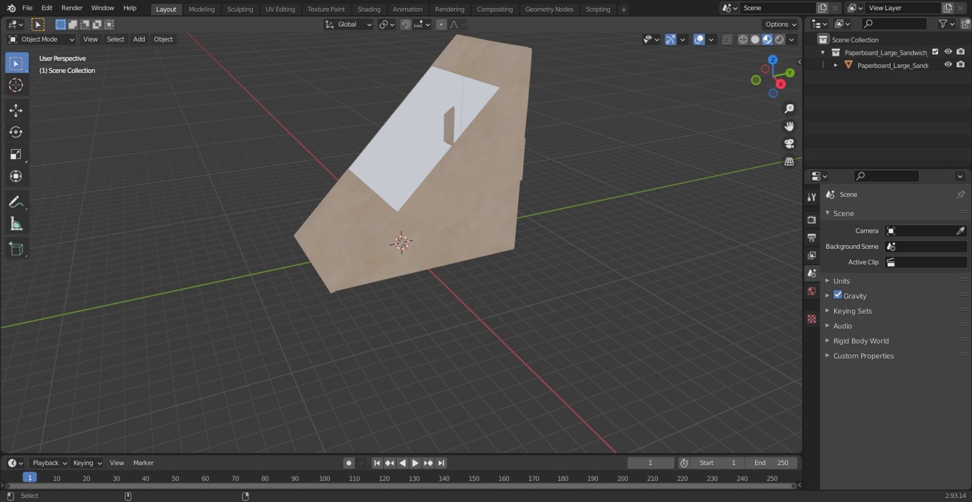 Paperboard Large Sandwich Box 3D - TurboSquid 2018618