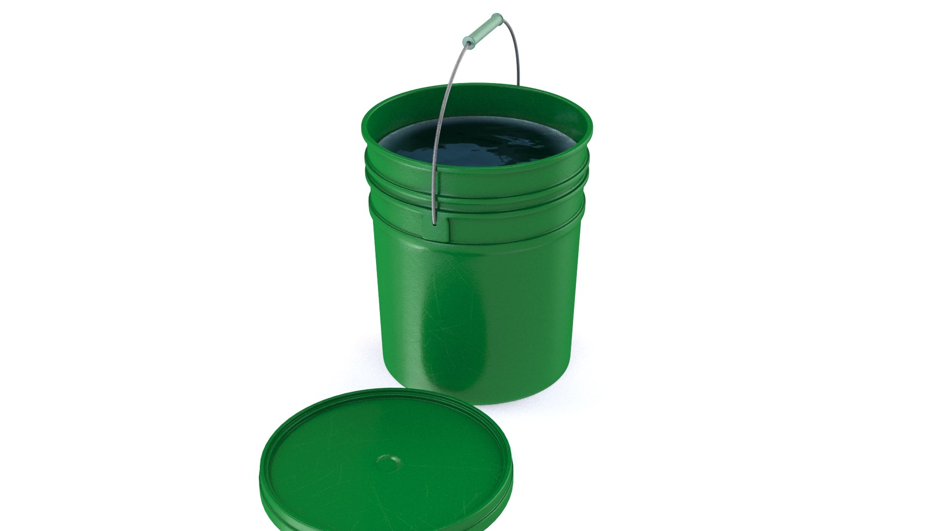 Green Bucket Plastic Water Model - TurboSquid 1521307
