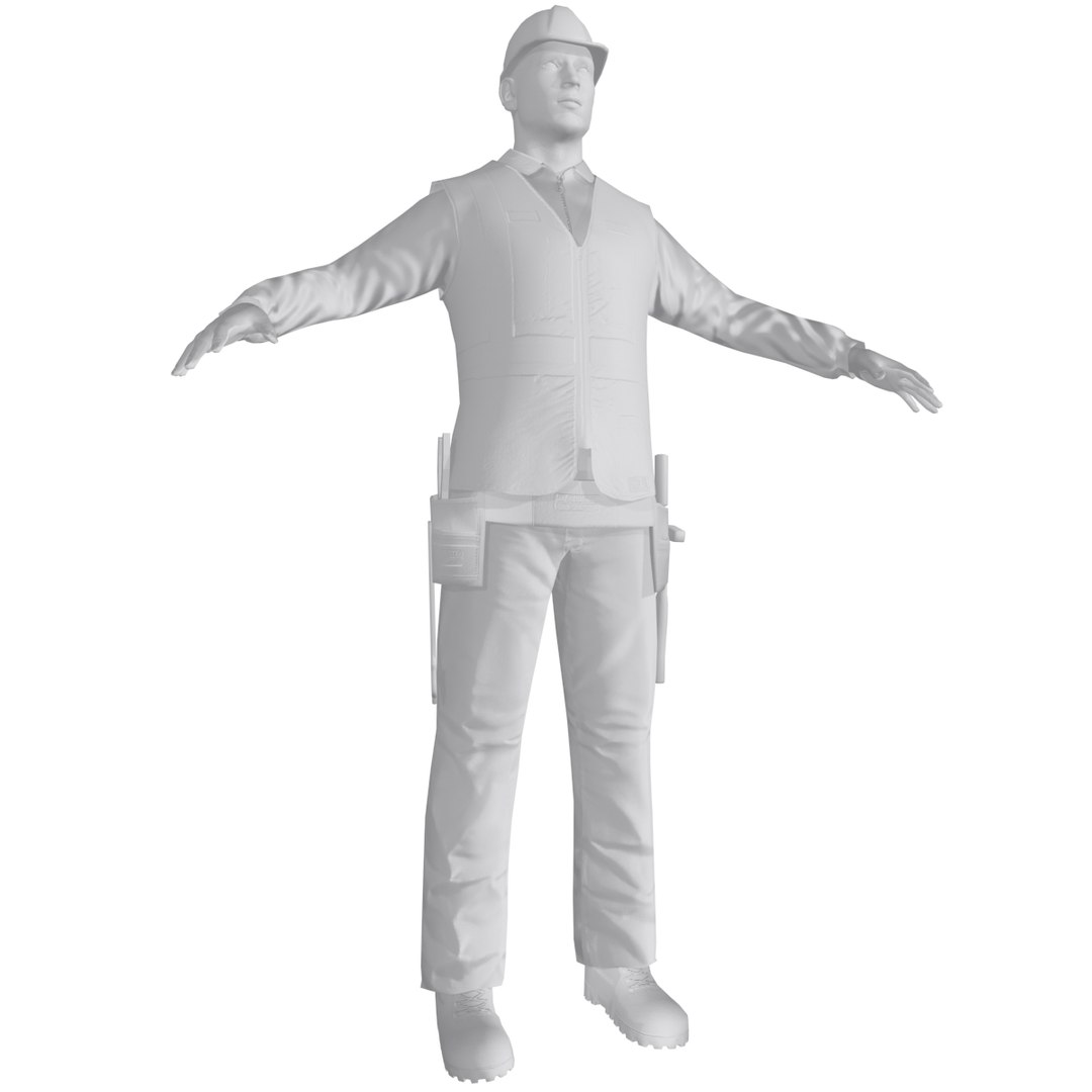 3d worker man model
