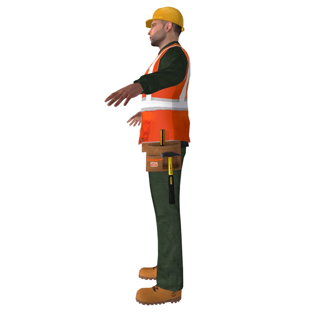 3d worker man model