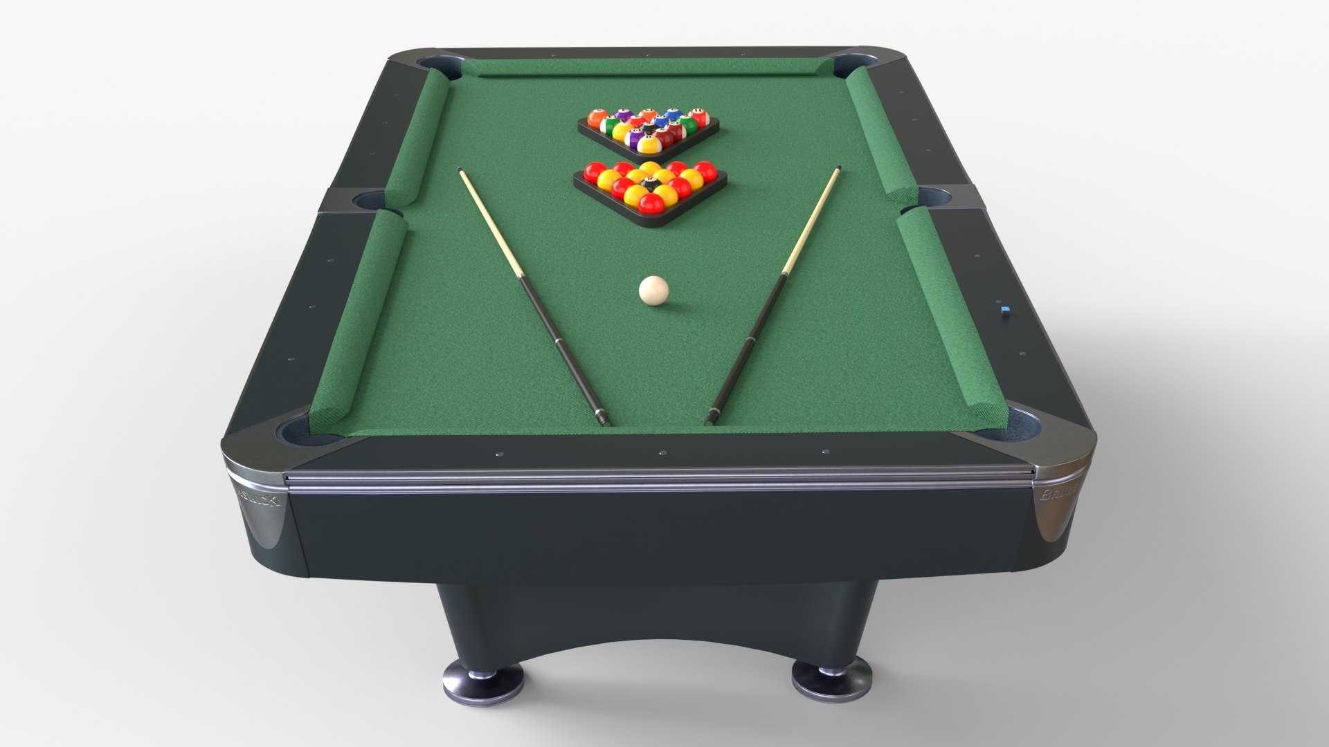 3D Black Brunswick Billiard Tabl Balls Sticks And Chalk - TurboSquid ...