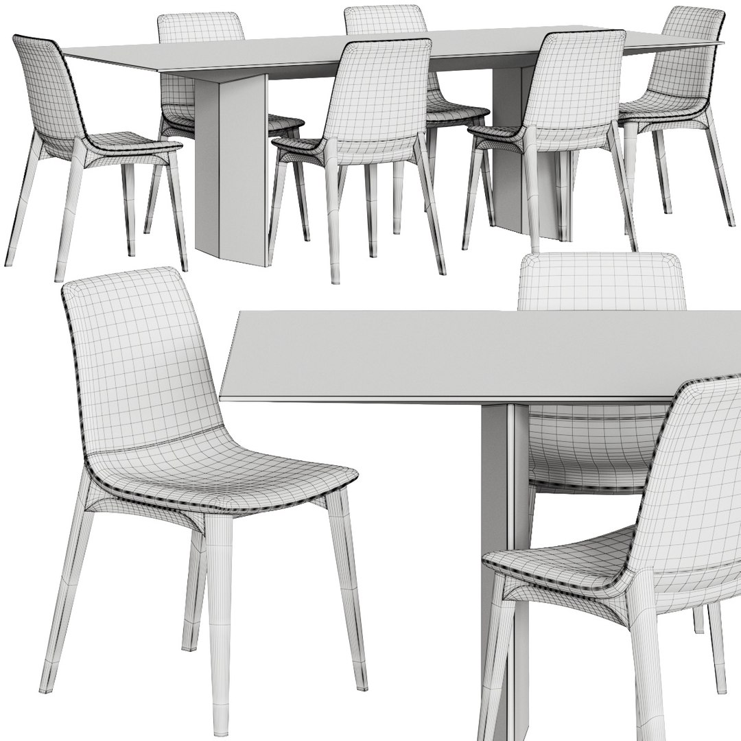 3D Set Dining Chair Model - TurboSquid 1587603