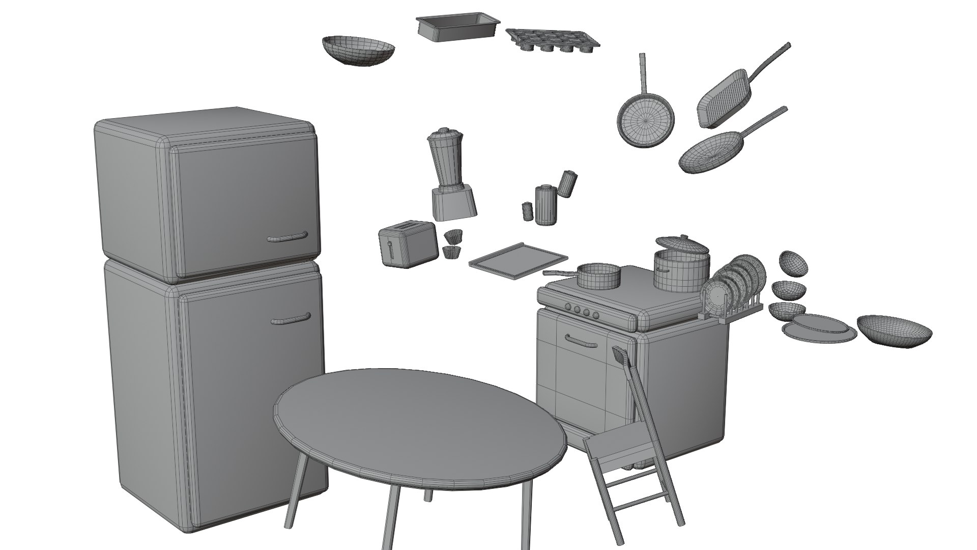 Kitchen - Low Poly Asset Pack 3D model - TurboSquid 2156561