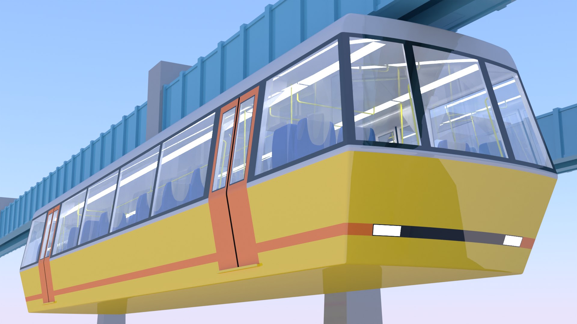 Elevated Train Golden 3D - TurboSquid 2144342