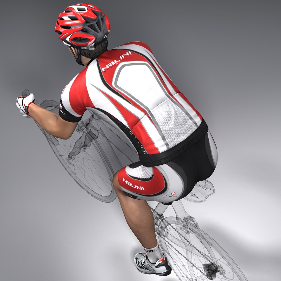 Rigged Bicycle Rider 3d Model