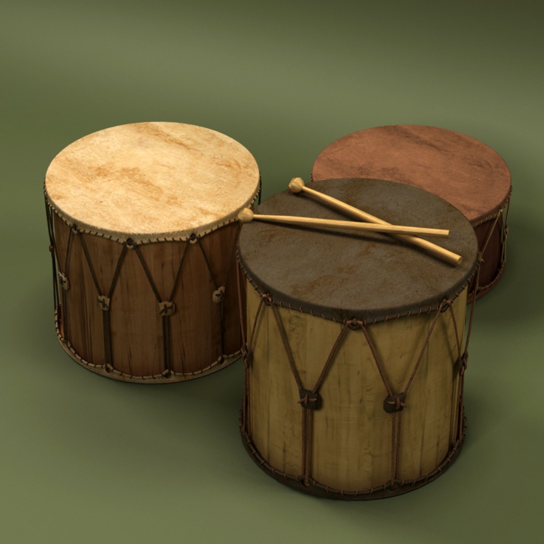 3d Model Of Drums Set