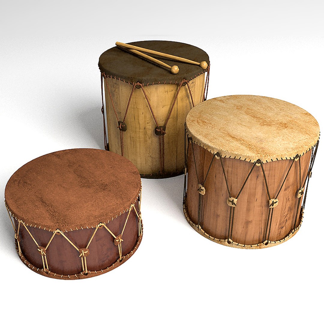 3d Model Of Drums Set