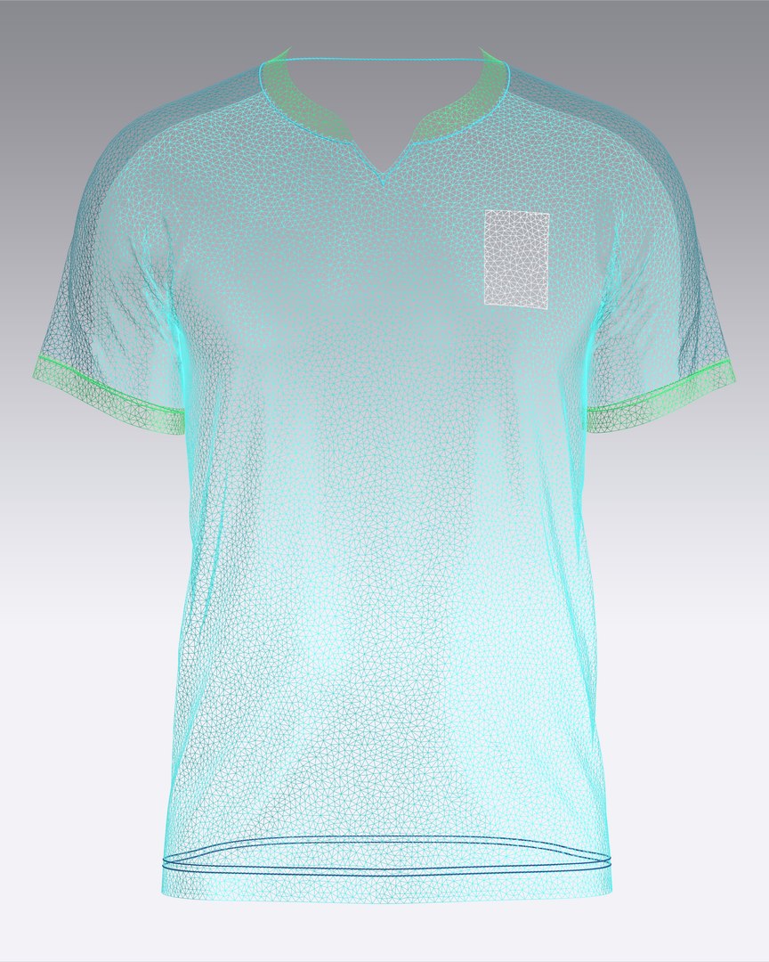 3D Mens Soccer Blue And Mint Jersey Player-10 Model - TurboSquid 2047546