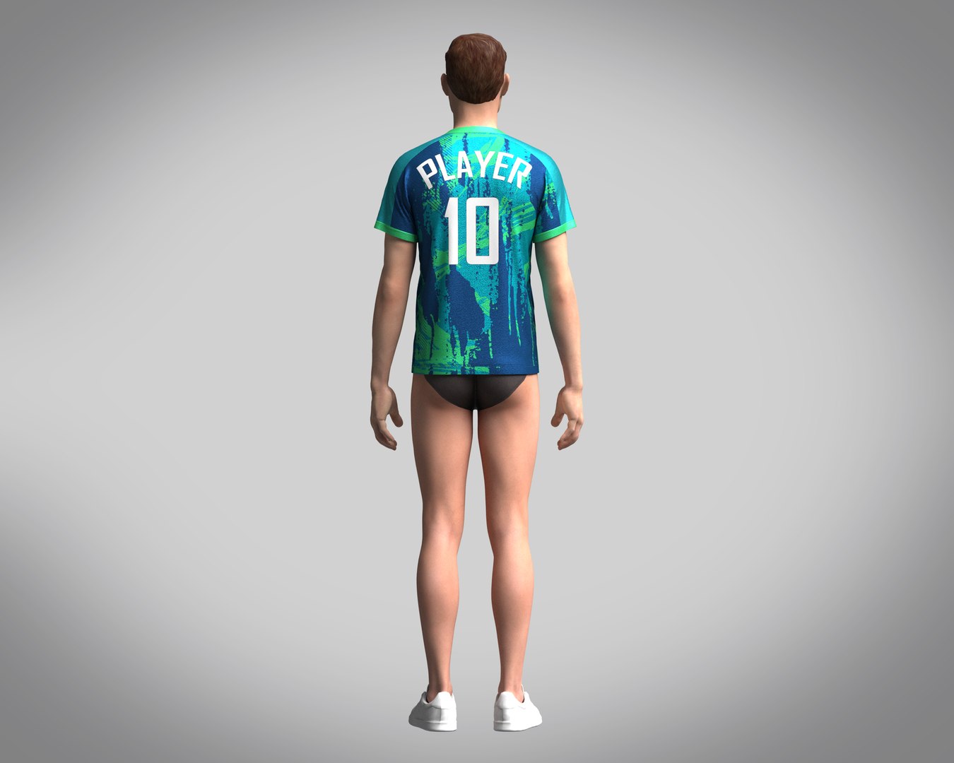 3D Mens Soccer Blue And Mint Jersey Player-10 Model - TurboSquid 2047546