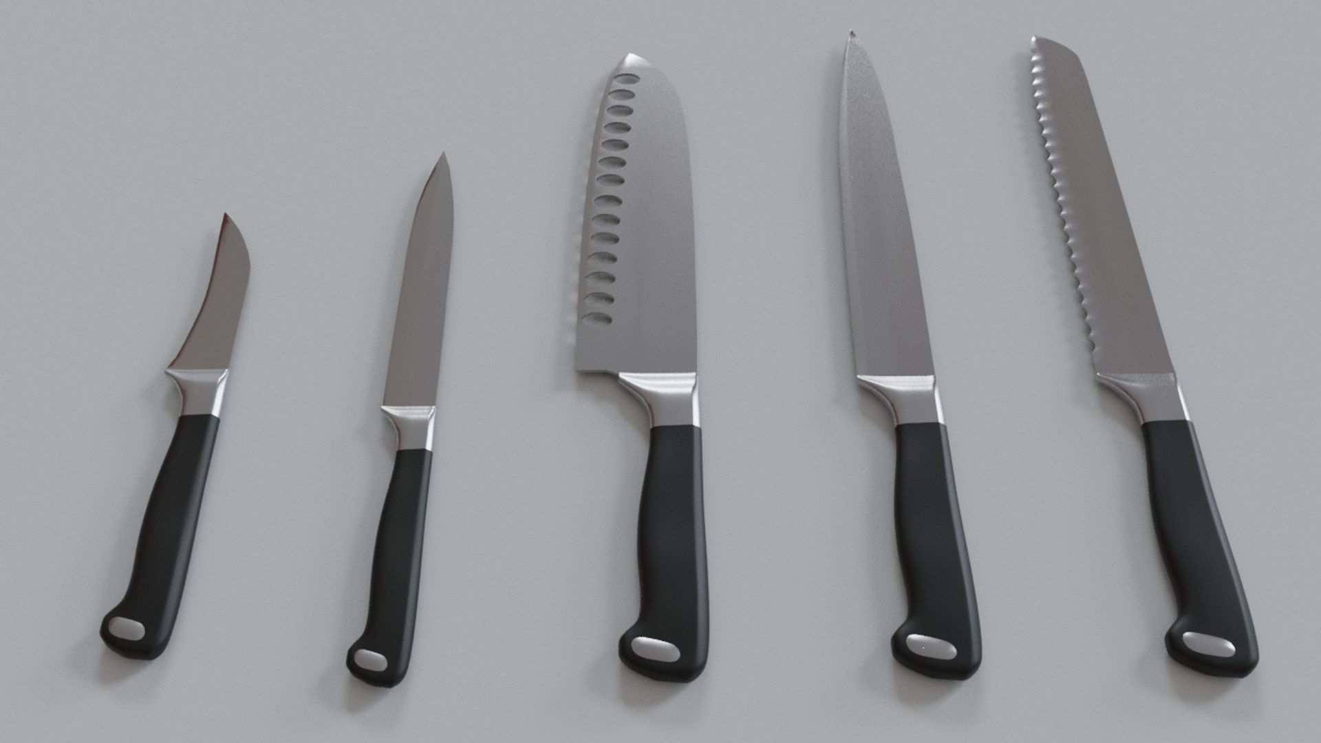 3D Set Kitchen Knives Model - TurboSquid 1262721