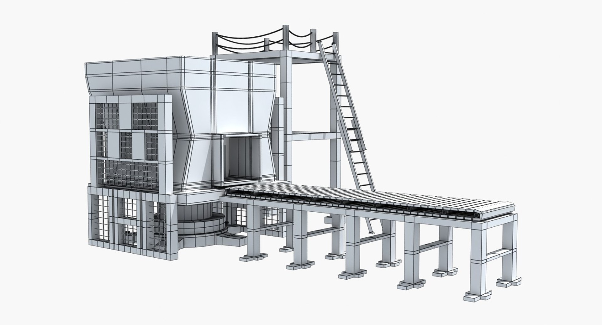 3d Cartoon Block Machine Model