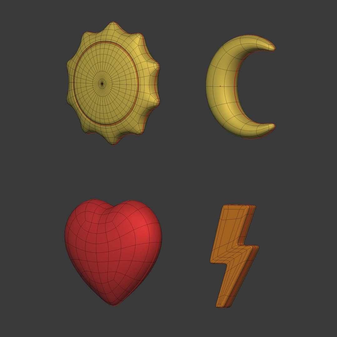 3D Cartoon Icons Pack - TurboSquid 1821222