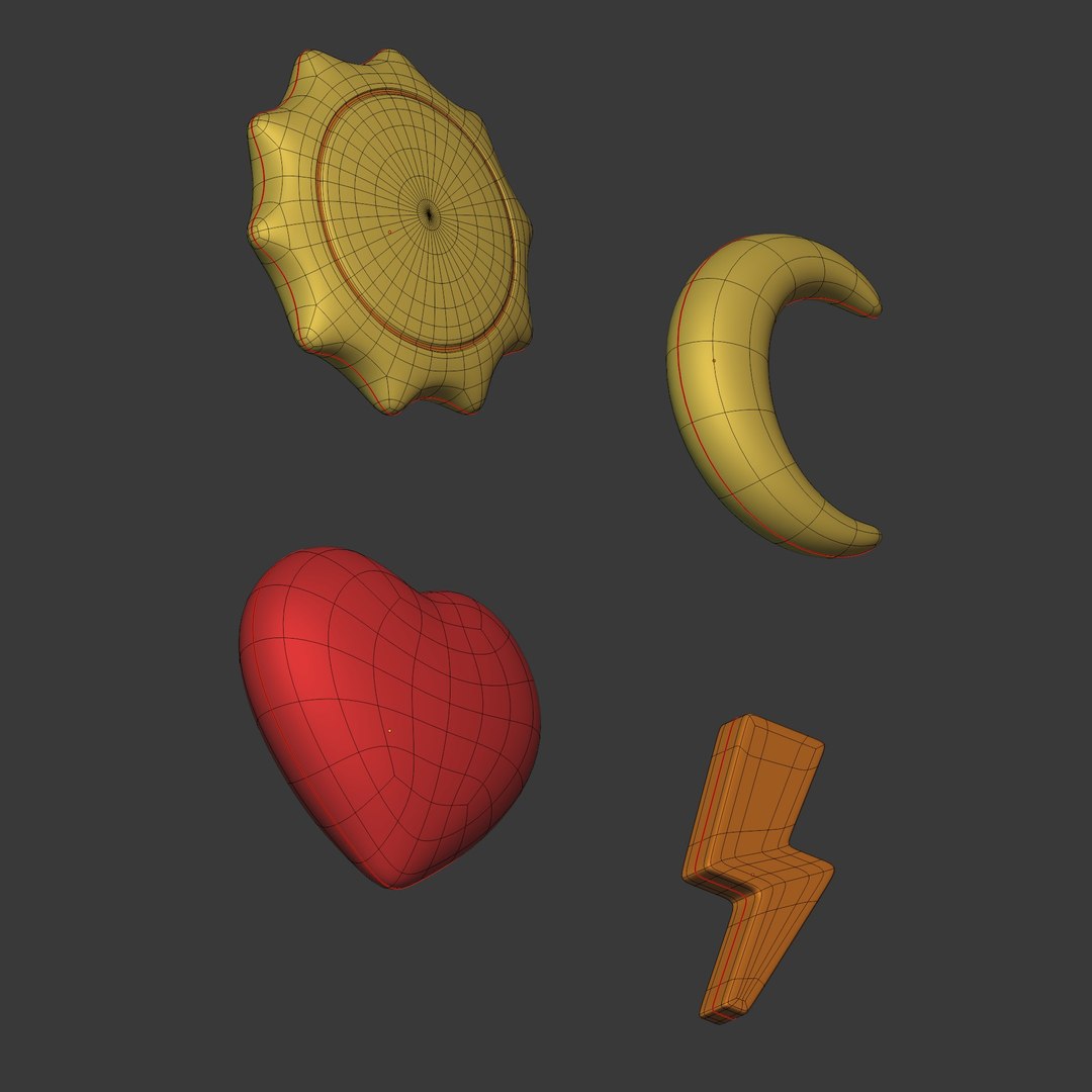 3D Cartoon Icons Pack - TurboSquid 1821222