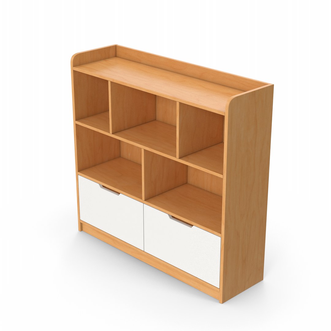 Wooden Bookshelf Model - TurboSquid 1858126
