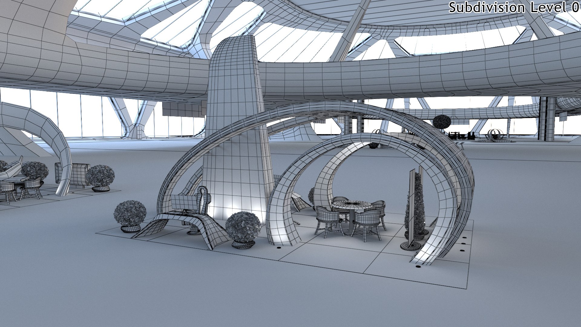 3D Exhibition Hall With Stands Model - TurboSquid 2145544
