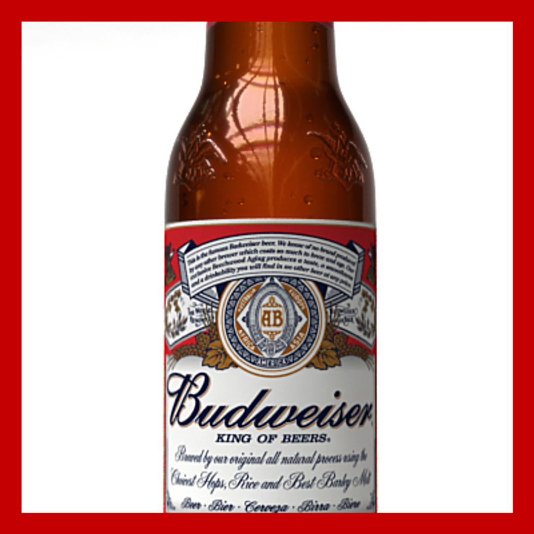 3d budweiser beer bottle