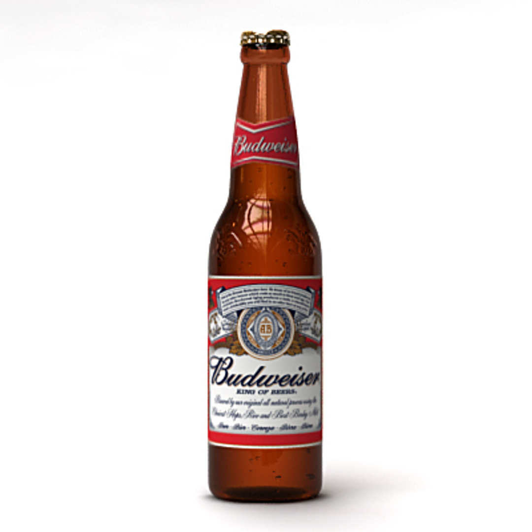 3d budweiser beer bottle