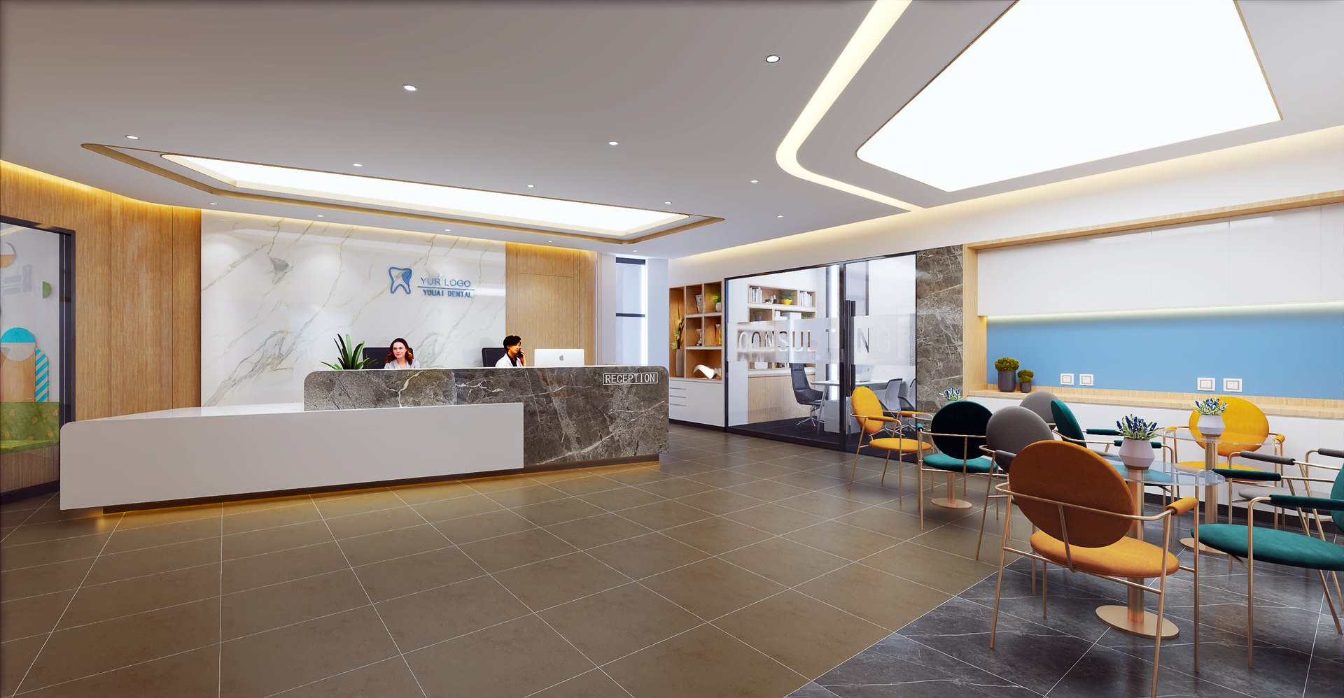 Hospital Reception - Hallway Design Model - TurboSquid 2258932