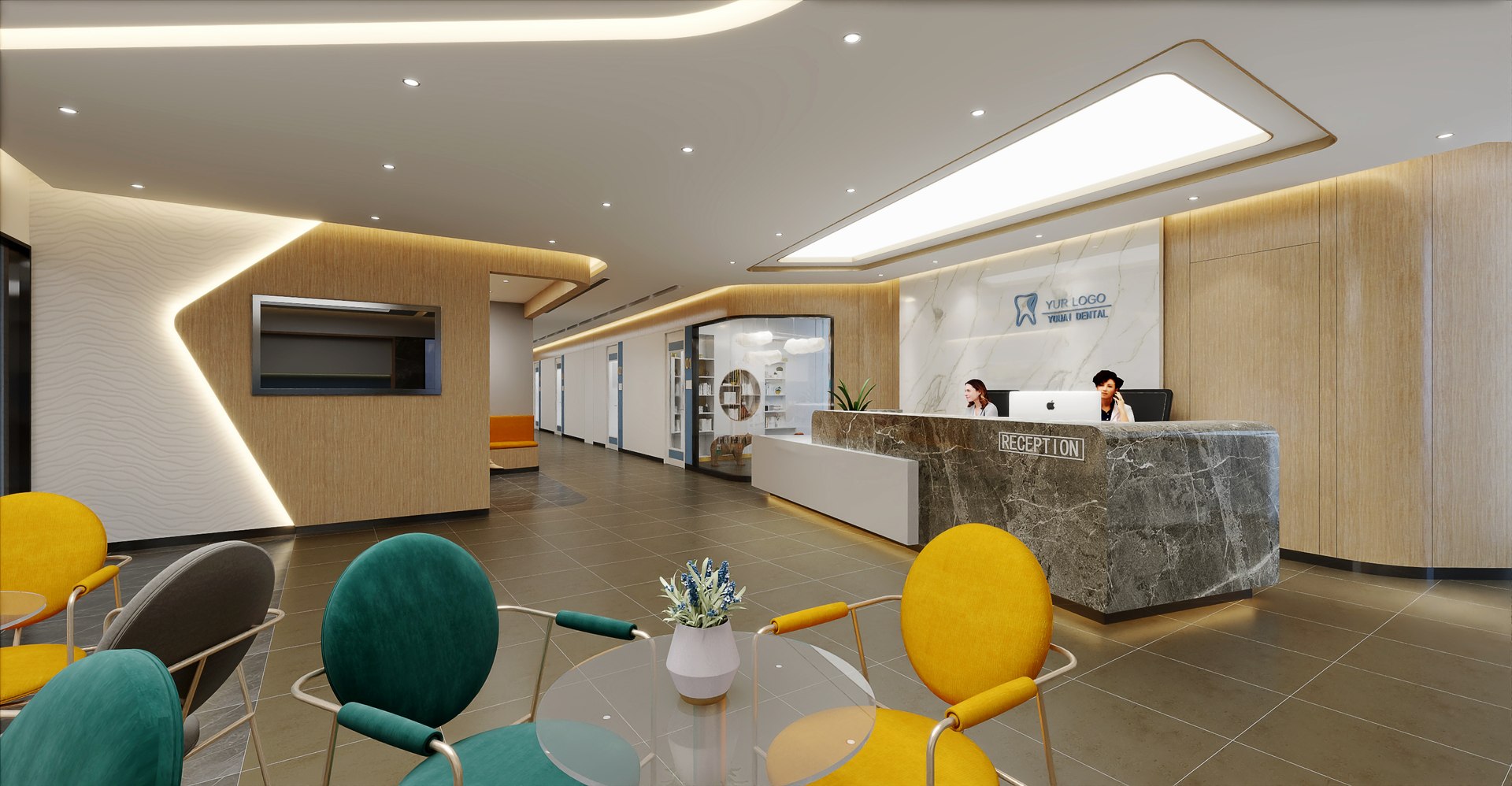 Hospital Reception - Hallway Design Model - TurboSquid 2258932