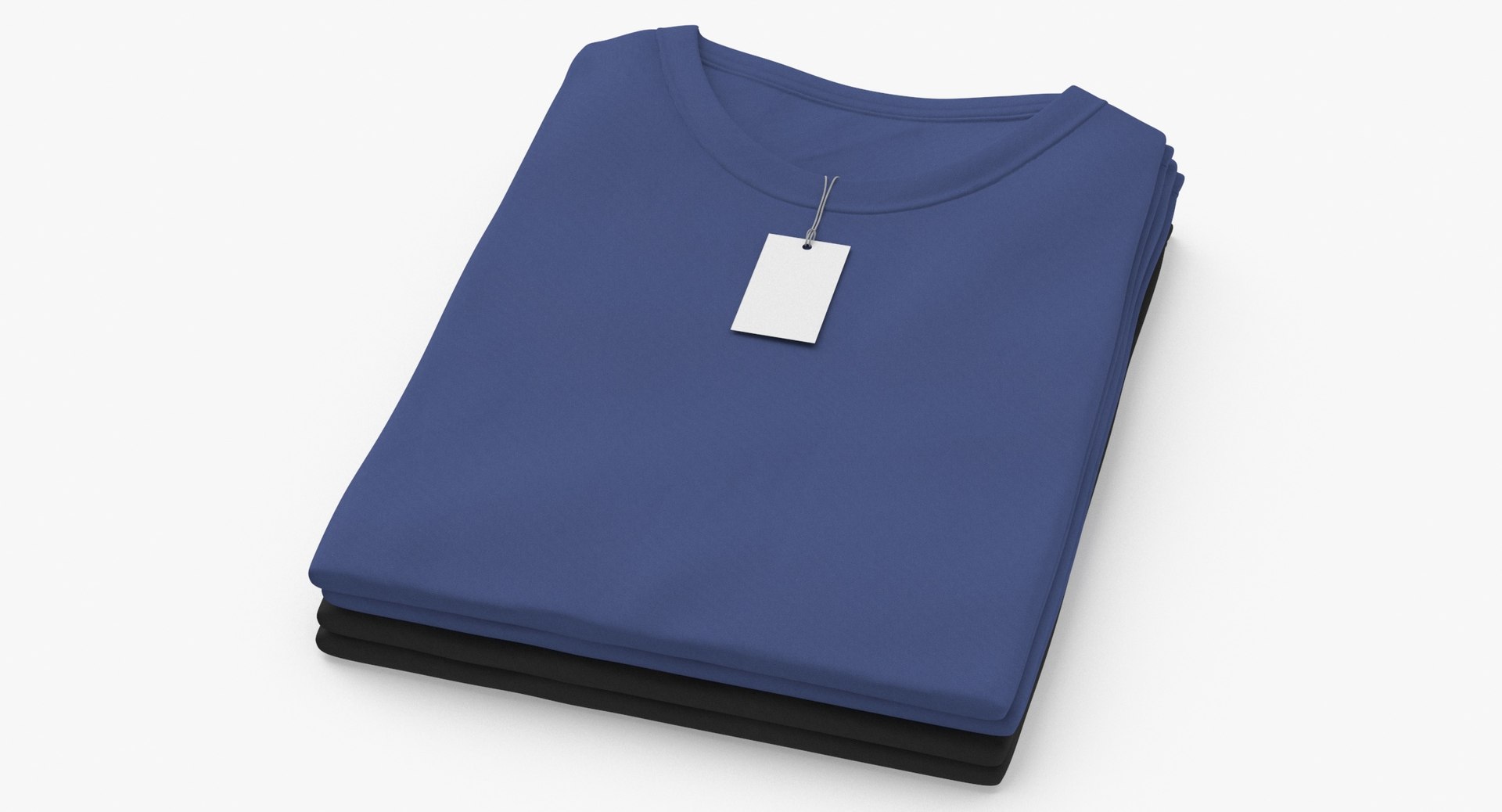 3D Female Crew Neck Folded Stacked With Tag Color Variations 10 Model ...