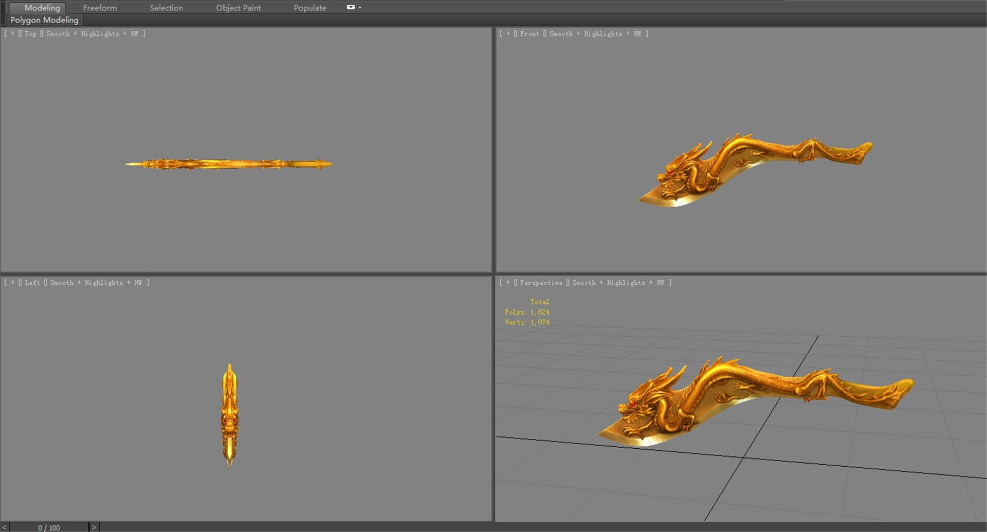 3D Golden Dragon Dagger - Ancient Weapons - TurboSquid 2109988