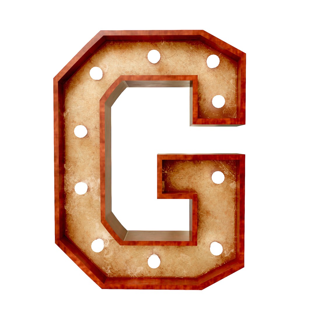 Marquee G Wooden Glow Sign 3D Model - TurboSquid 1975840