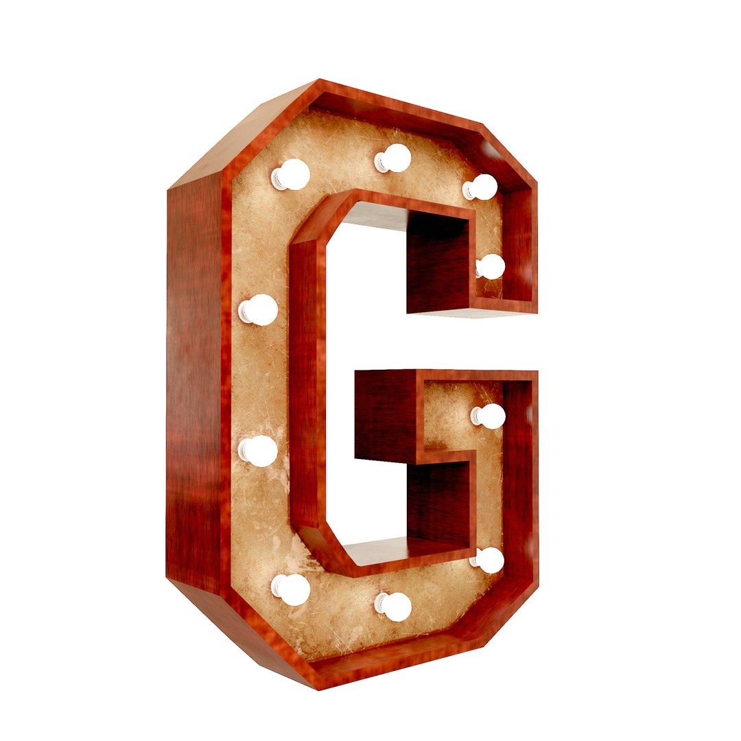 Marquee G Wooden Glow Sign 3D Model - TurboSquid 1975840