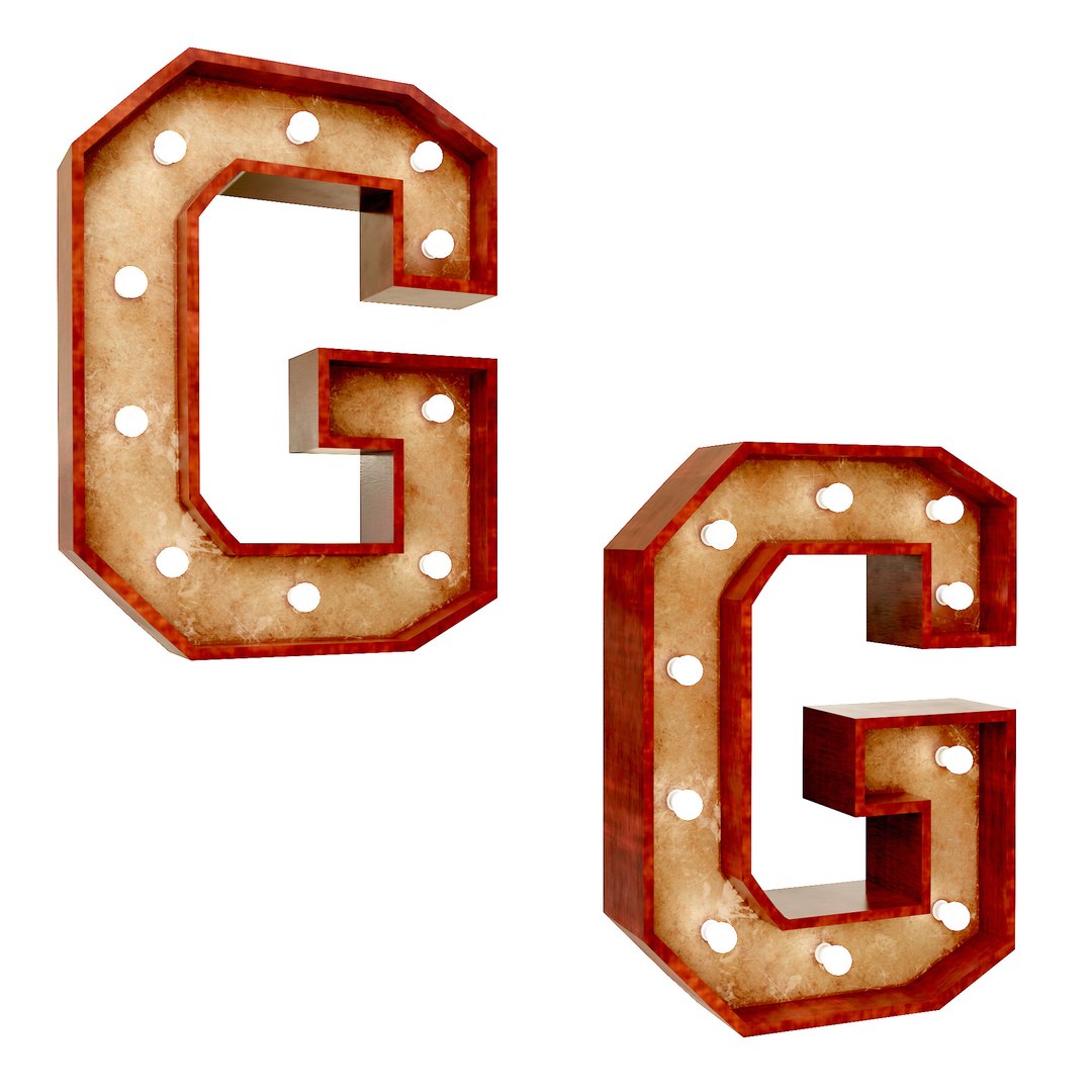 Marquee G Wooden Glow Sign 3D Model - TurboSquid 1975840