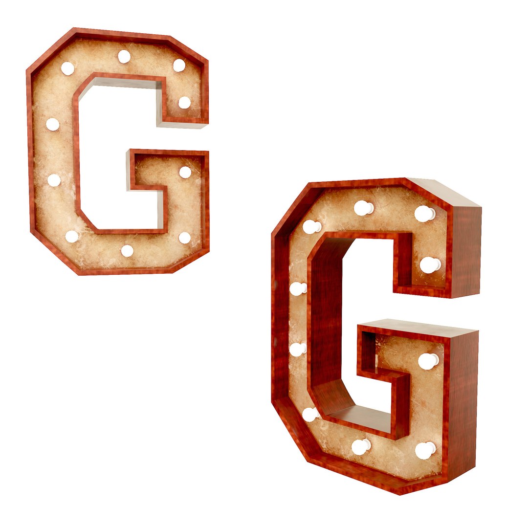 Marquee G Wooden Glow Sign 3D Model - TurboSquid 1975840