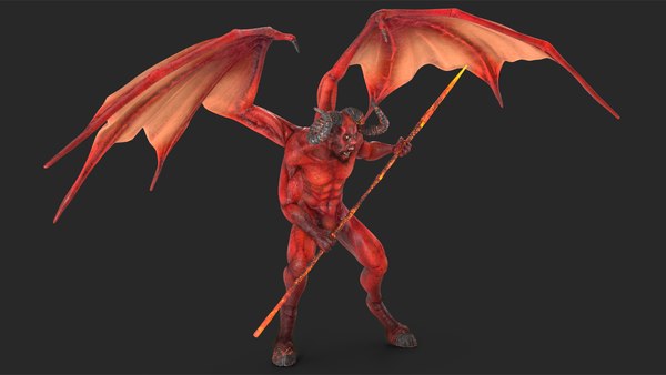 Devil Character with Trident Fur Rigged 3D 모델 - TurboSquid 1941819