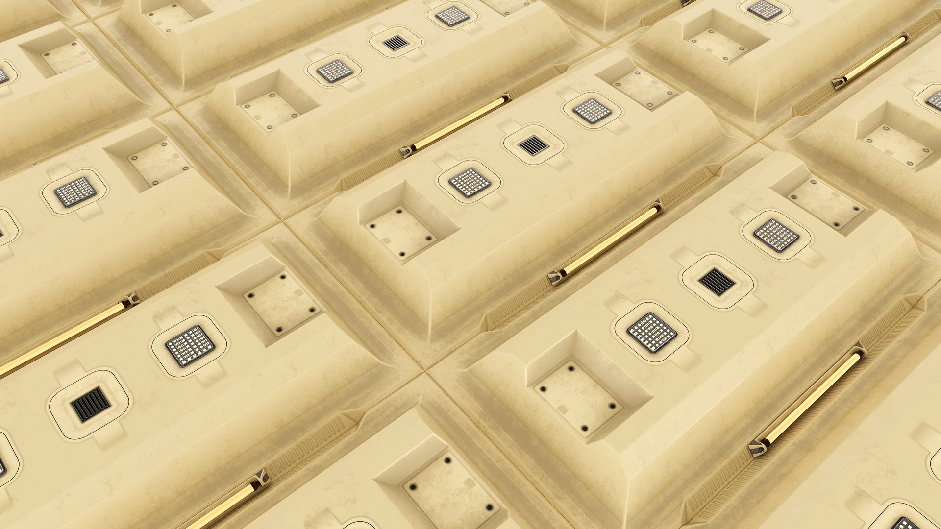 3D Interior Sci-fi Thick Ceiling Panel PBR - TurboSquid 2236289