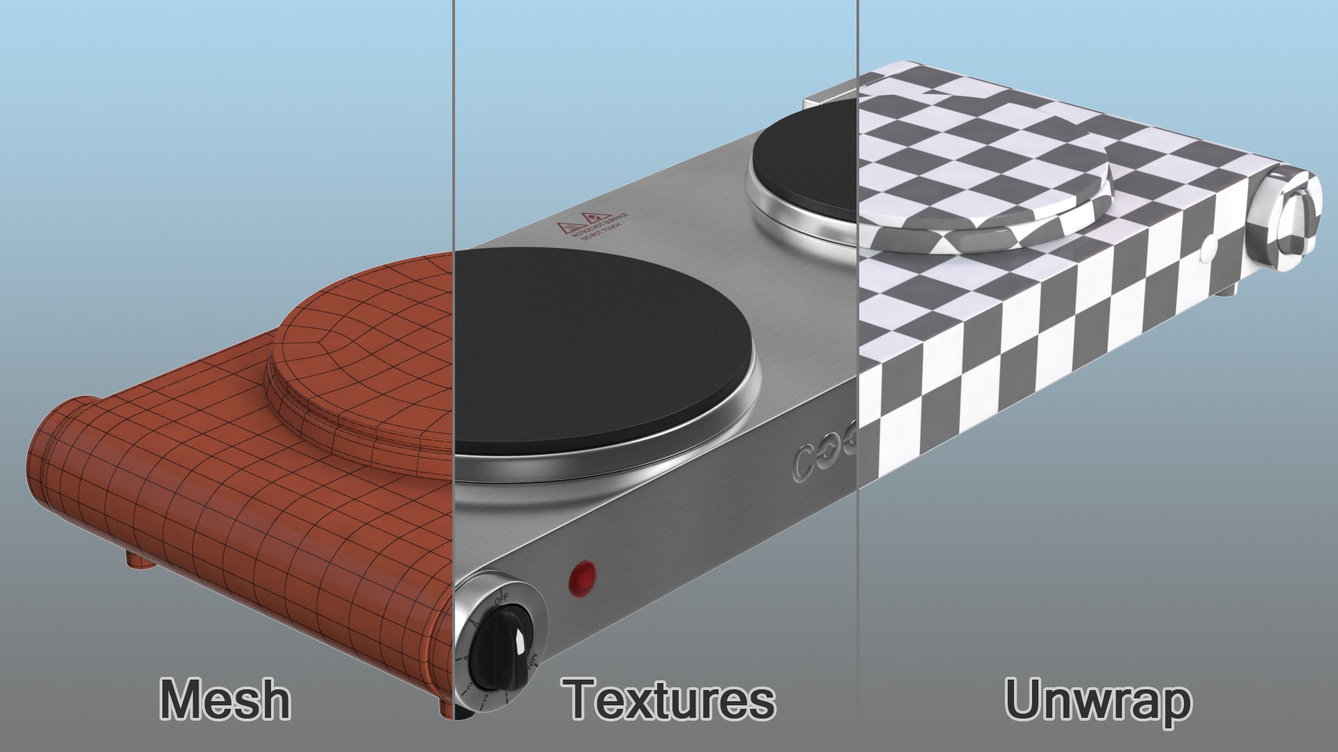 Double electric cooking stove 3D model - TurboSquid 1580817