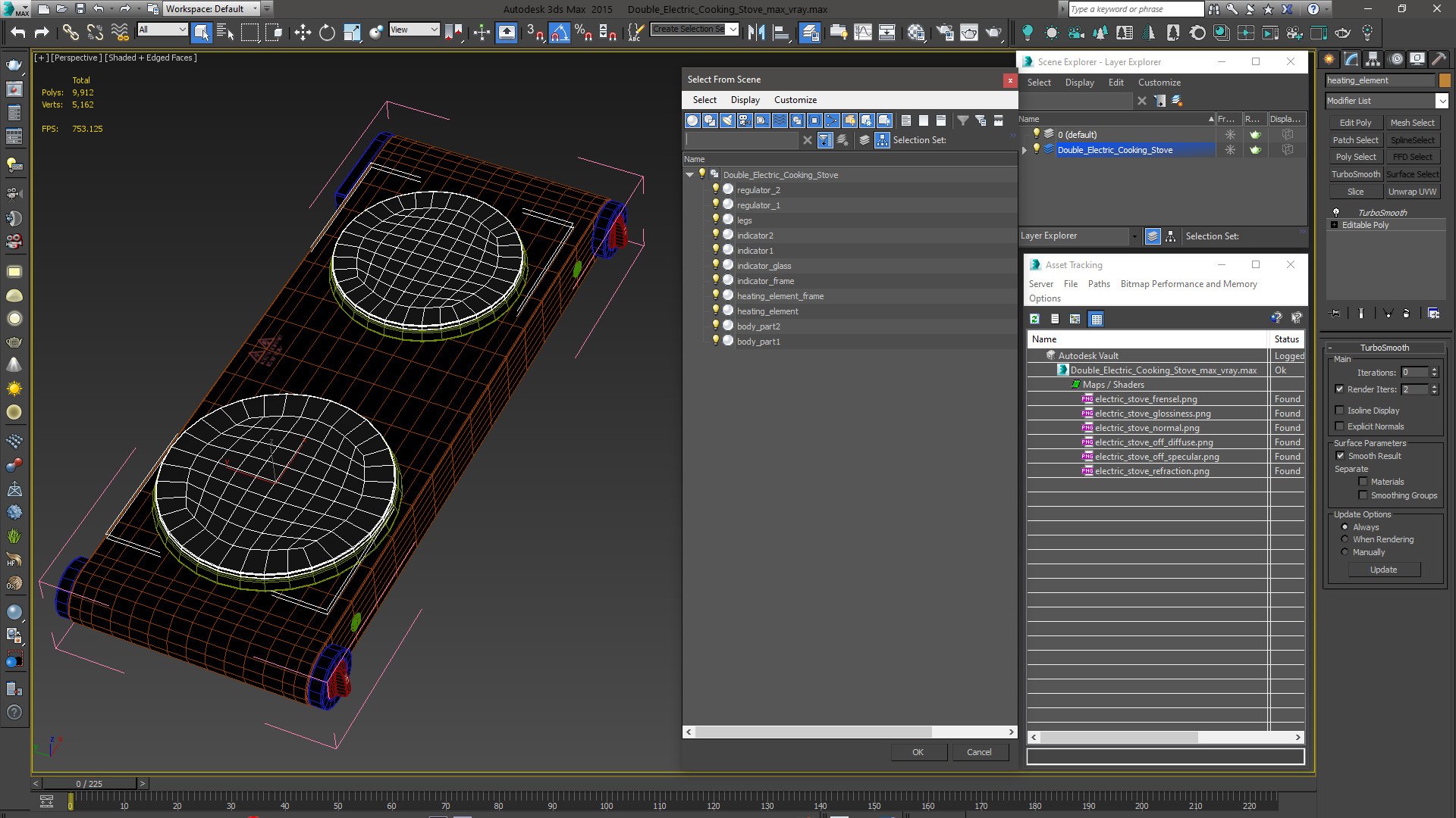 Double electric cooking stove 3D model - TurboSquid 1580817