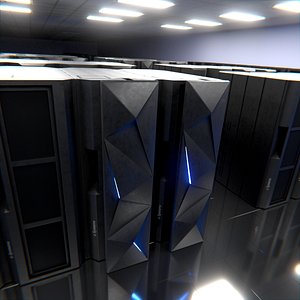 fully customizable data center 3d obj