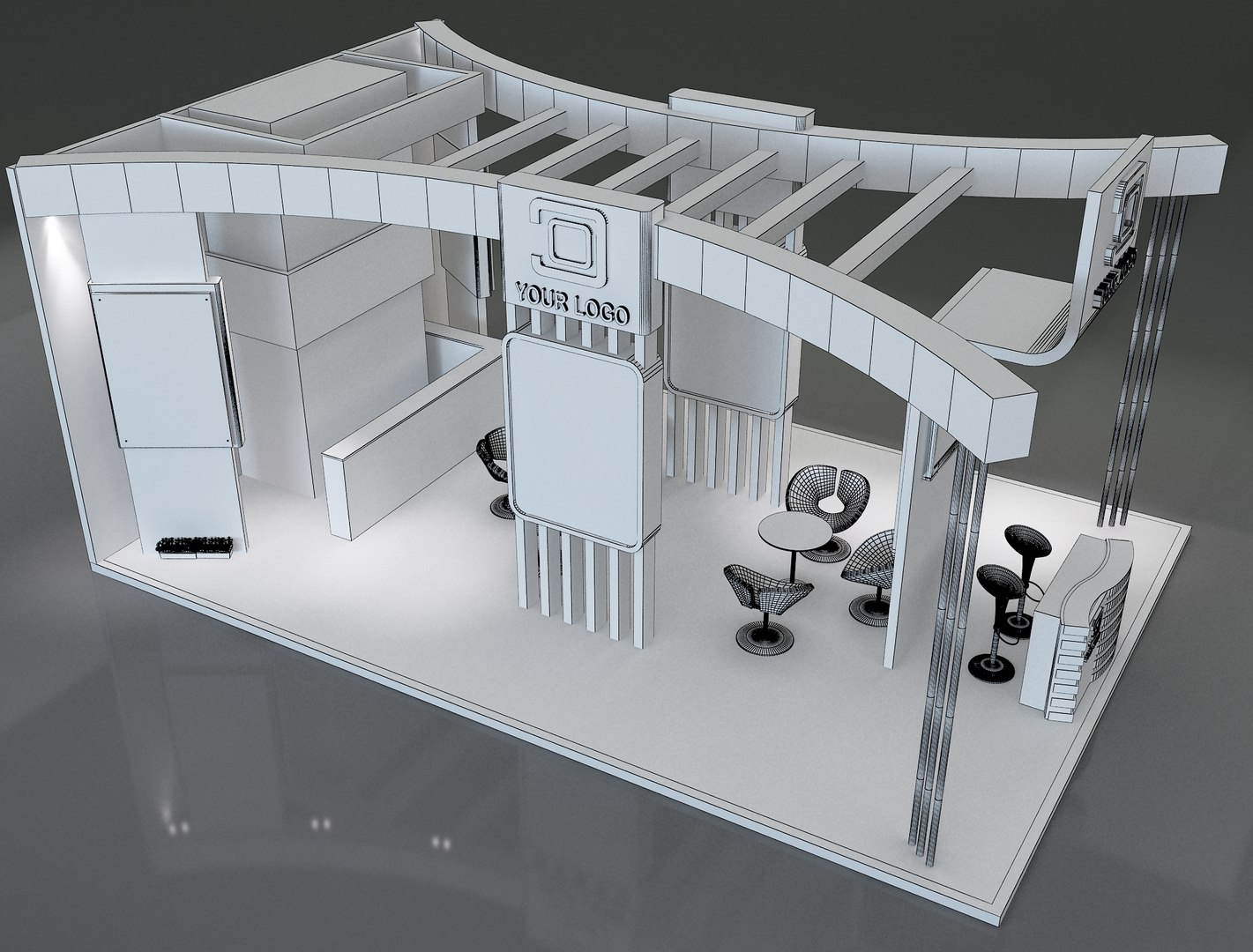 3D Stand Exhibition Booth Model - TurboSquid 1556639