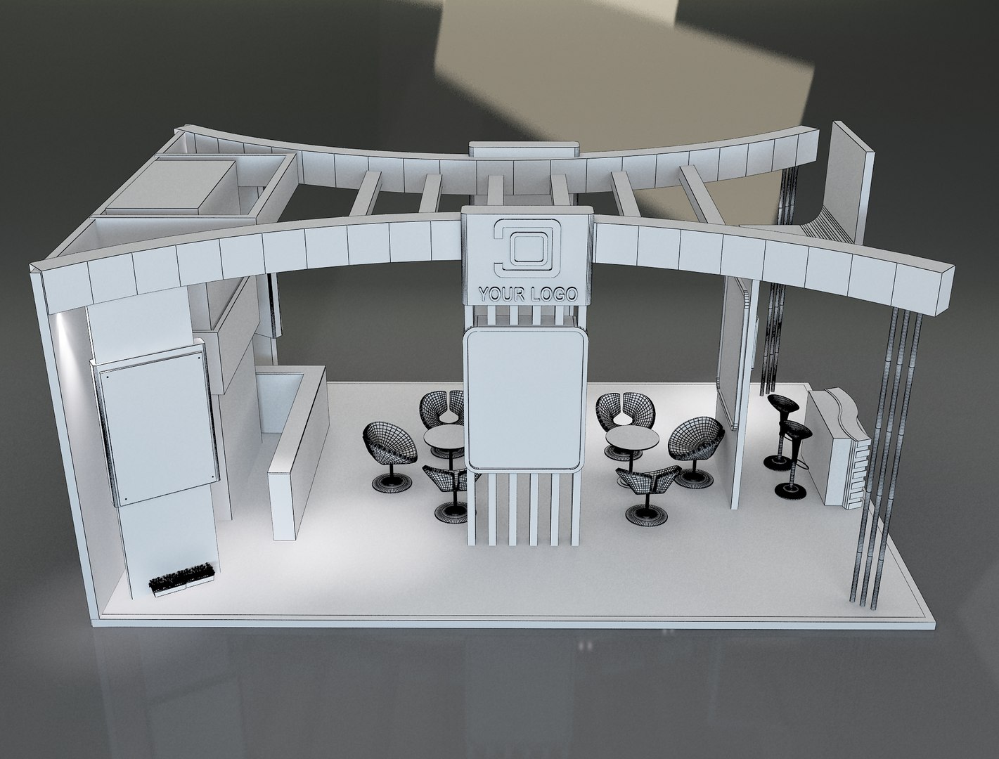 3D Stand Exhibition Booth Model - TurboSquid 1556639