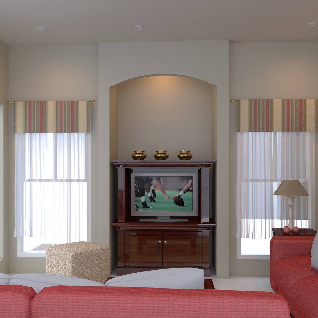 3d sofas tv curtains model