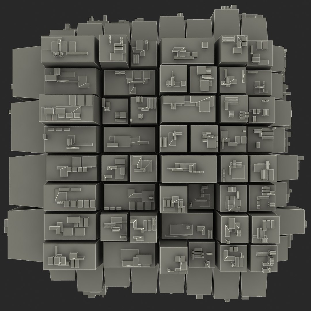 3d greeble square model