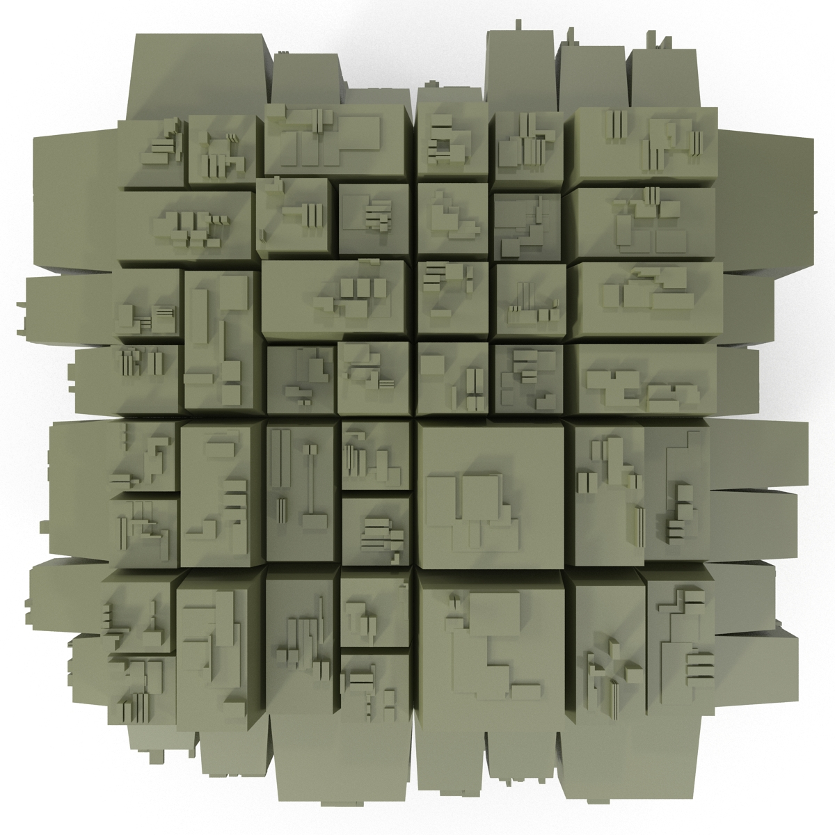3d greeble square model