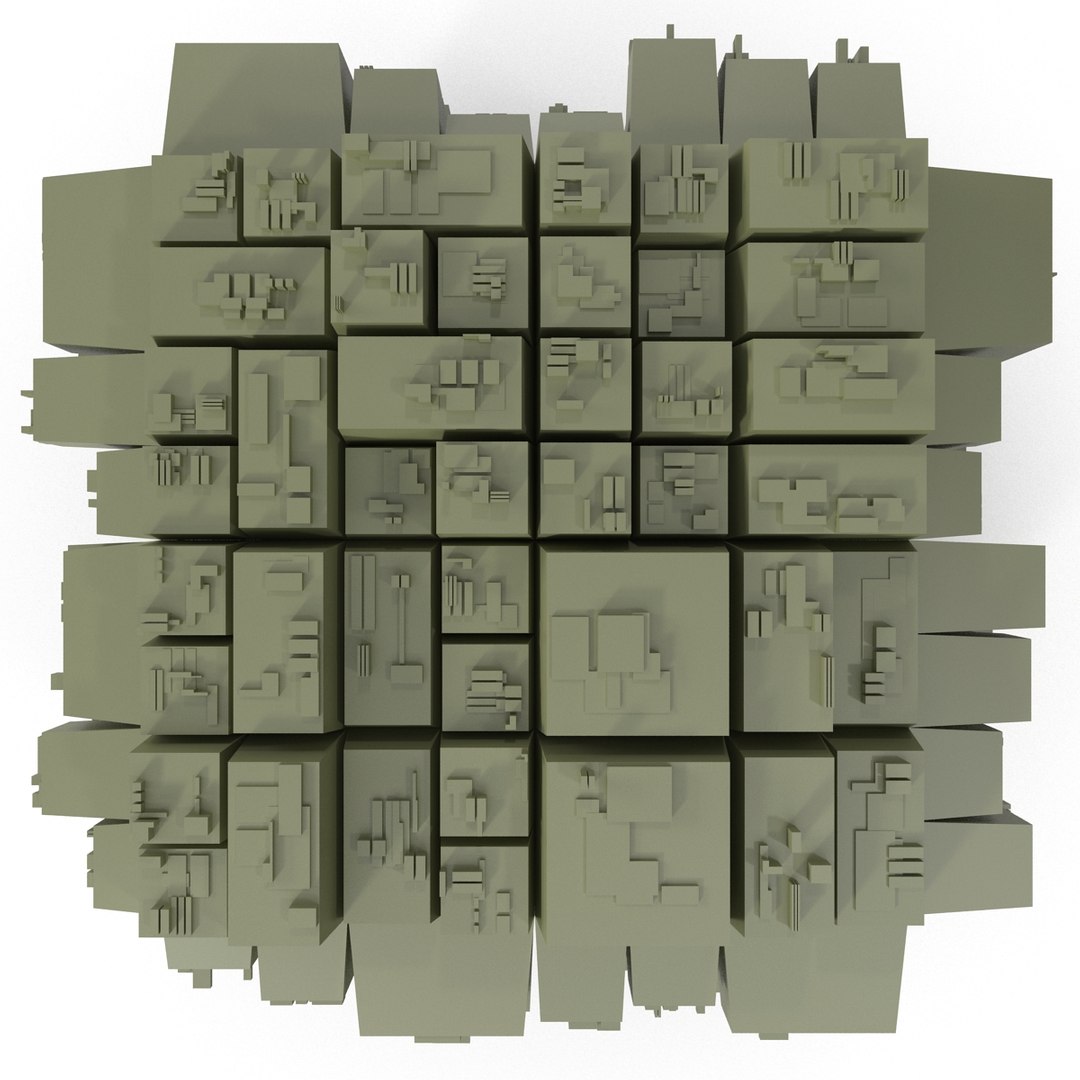 3d greeble square model