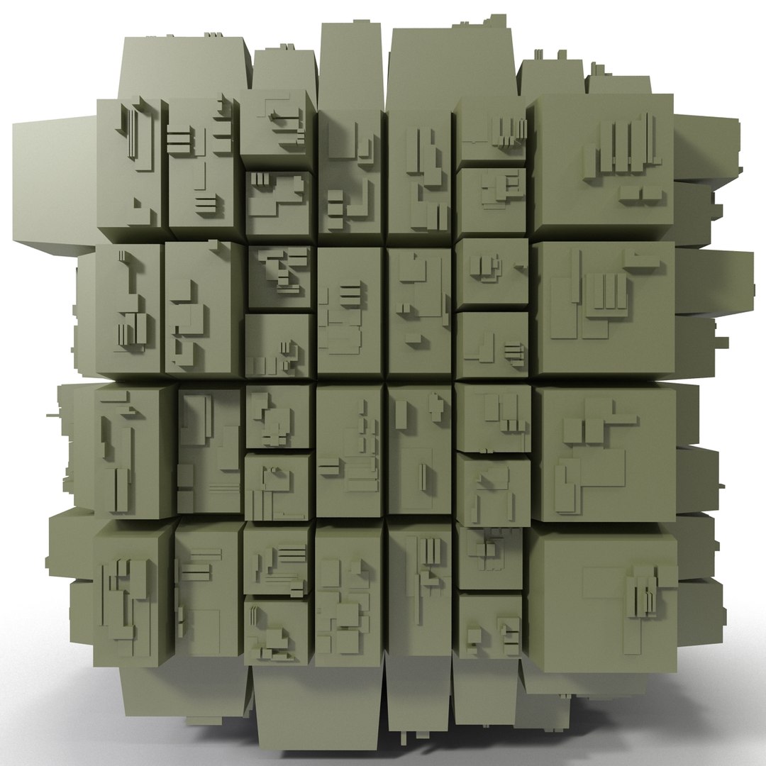 3d greeble square model