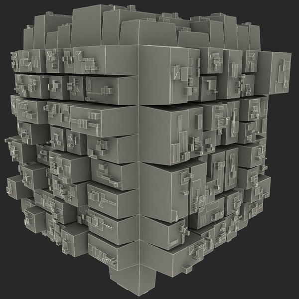 3d greeble square model