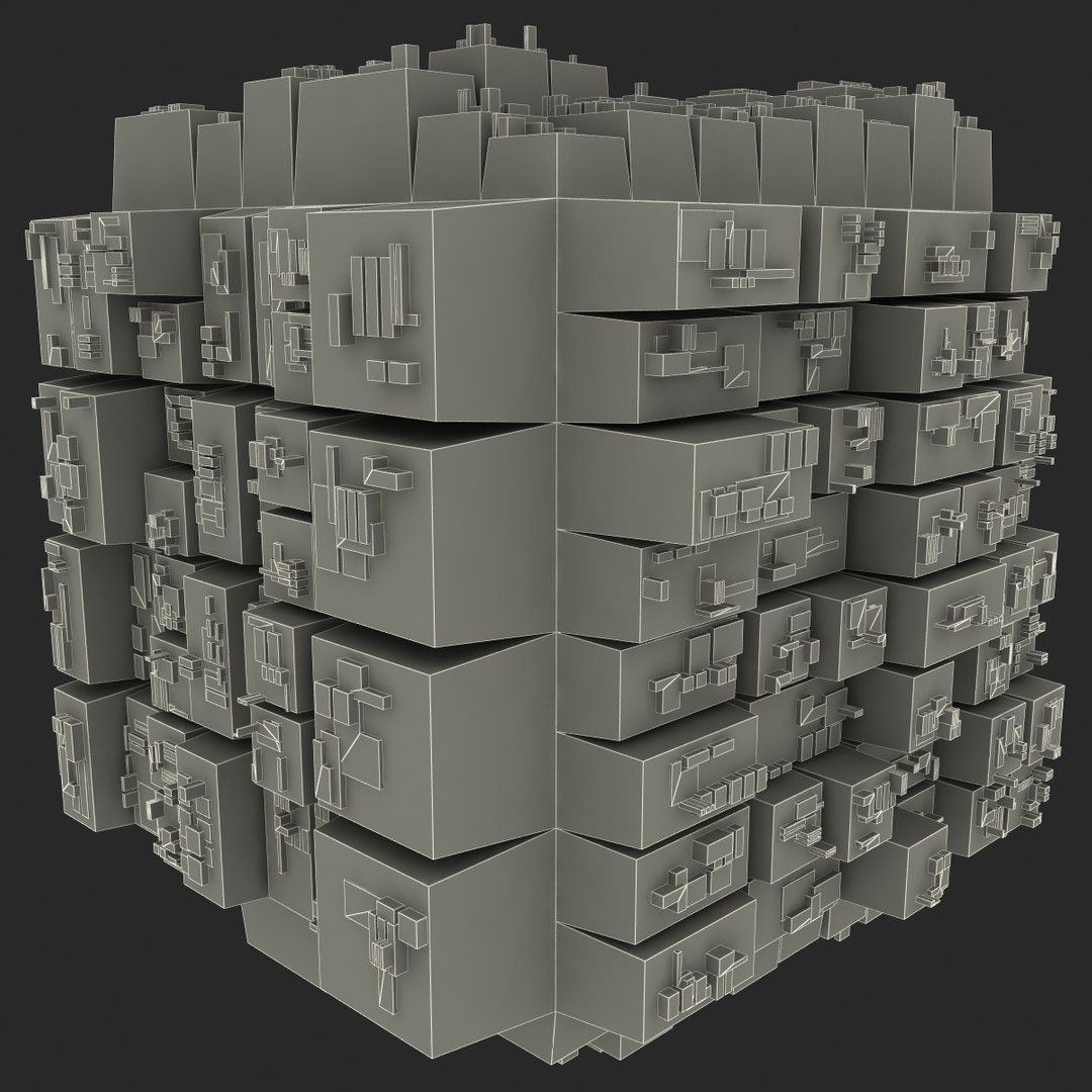 3d greeble square model