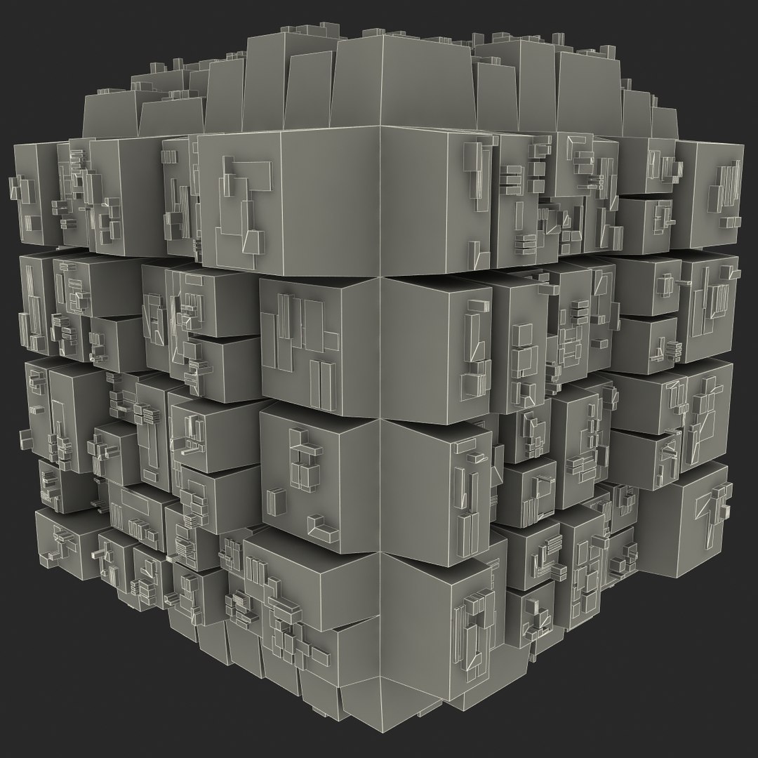 3d greeble square model
