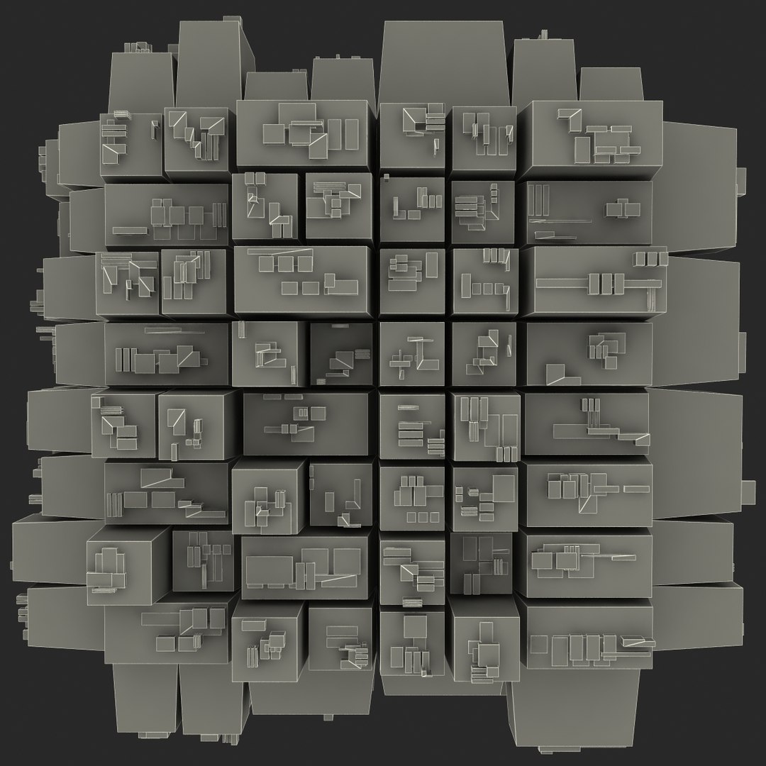 3d greeble square model