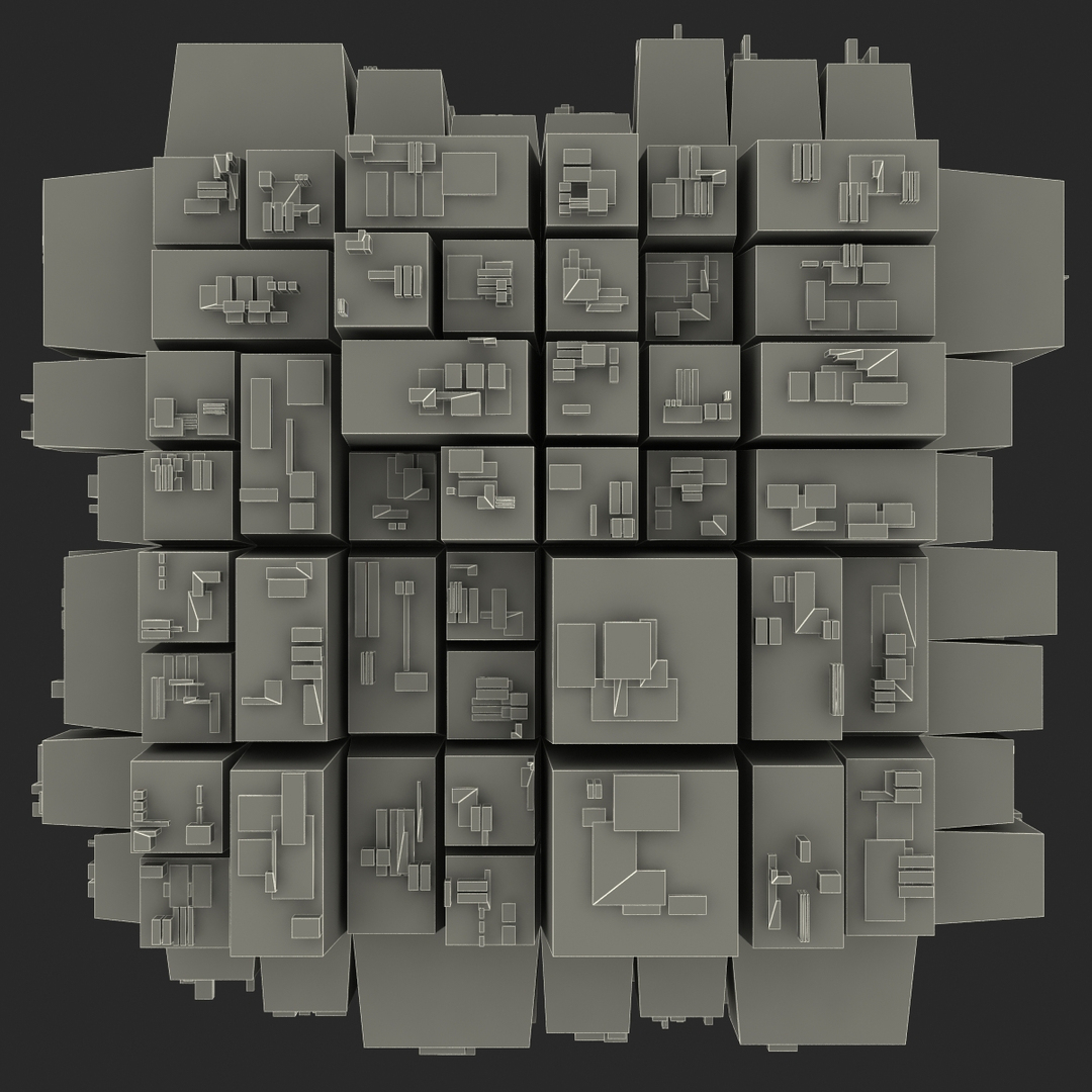 3d greeble square model