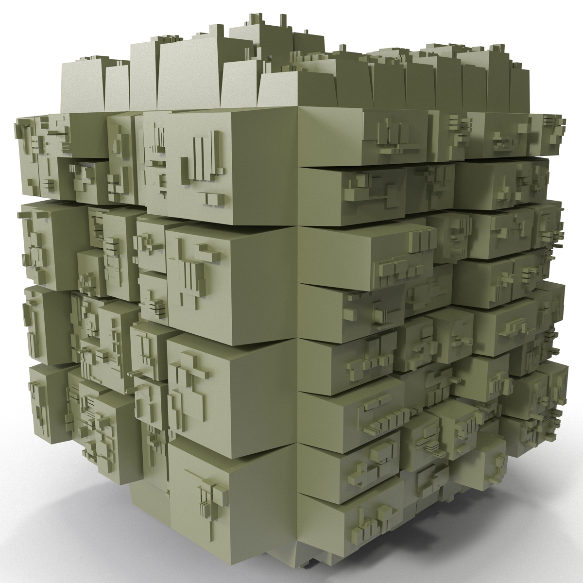 3d greeble square model